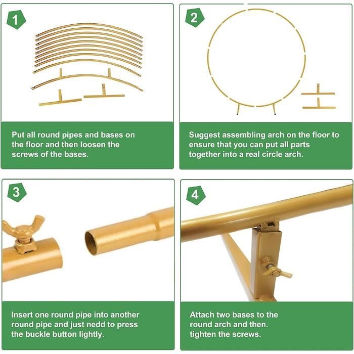 Grand Support D'Arche De Ballon,2Kit D'Arche Ballon Rond En Métal,Arche ...