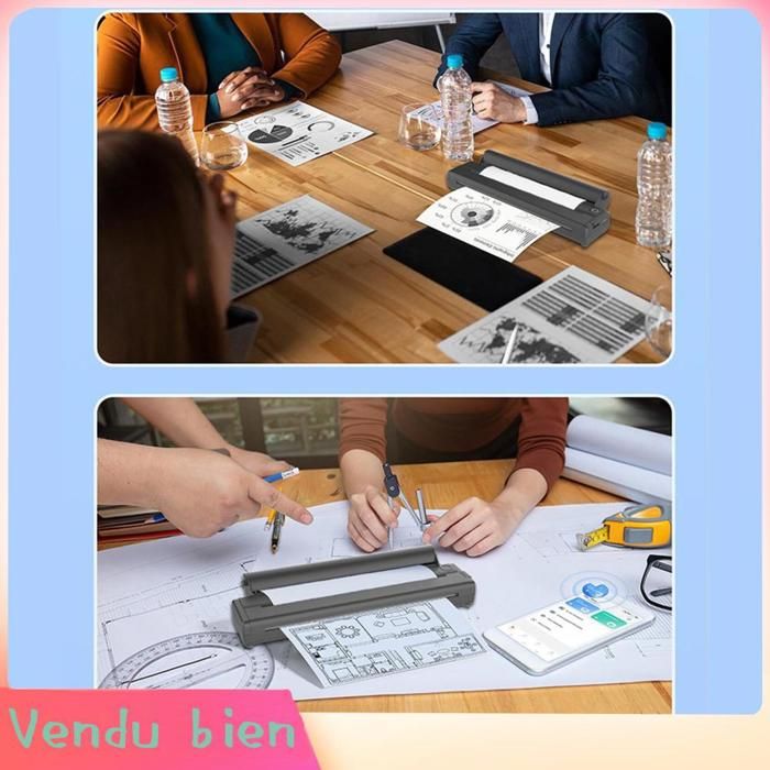 TMISHION Imprimante portable Portable Inkless Printer With Bracket ...