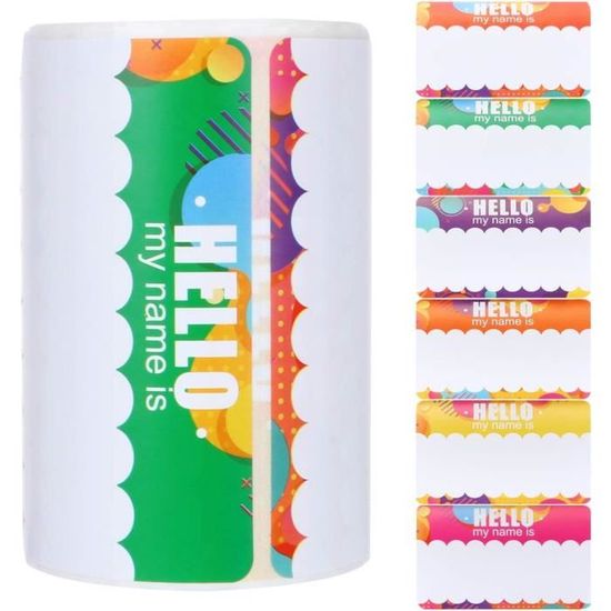 1 Rouleau - 250 Pcs Adhésif Étiquette De Nom Étiquettes Plaine Nom ...