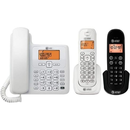Téléphone Fixe sans Fil Home Phone, 2, 5 Pouces Orange Rétro- éclairage ...
