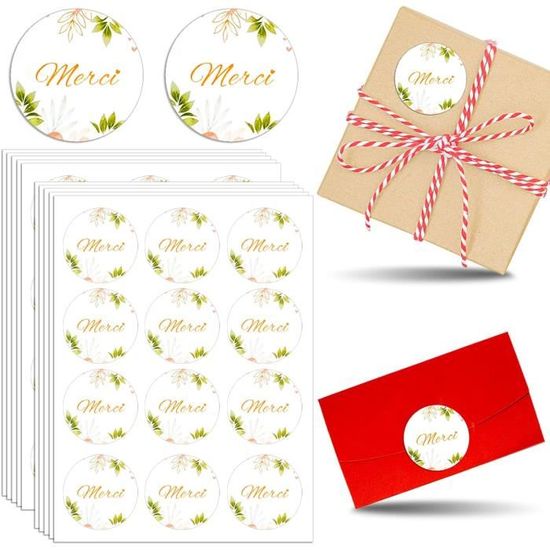 156 Pcs Autocollant Merci Personnalisé Auto-Adhésif, 4cm Rond Thank You ...