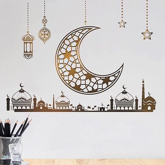 Ramadan Autocollant Mural, Ramadan Stickers Muraux Décoration, Eid ...