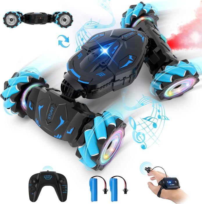 Voiture Tlcommande Avec La Main Avec Lumire Et Spray Jouet Rc Car Drift 4Wd 24 Ghz Rotation 360 ...