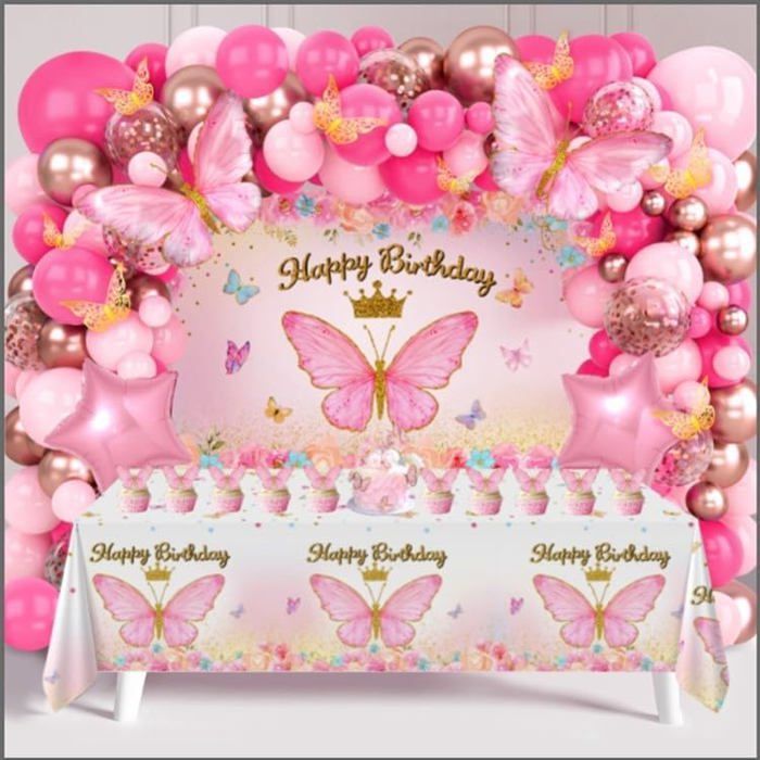 Arche Ballon Rosa Decoration Anniversaire Fille,Arche De Ballon-Ballon ...