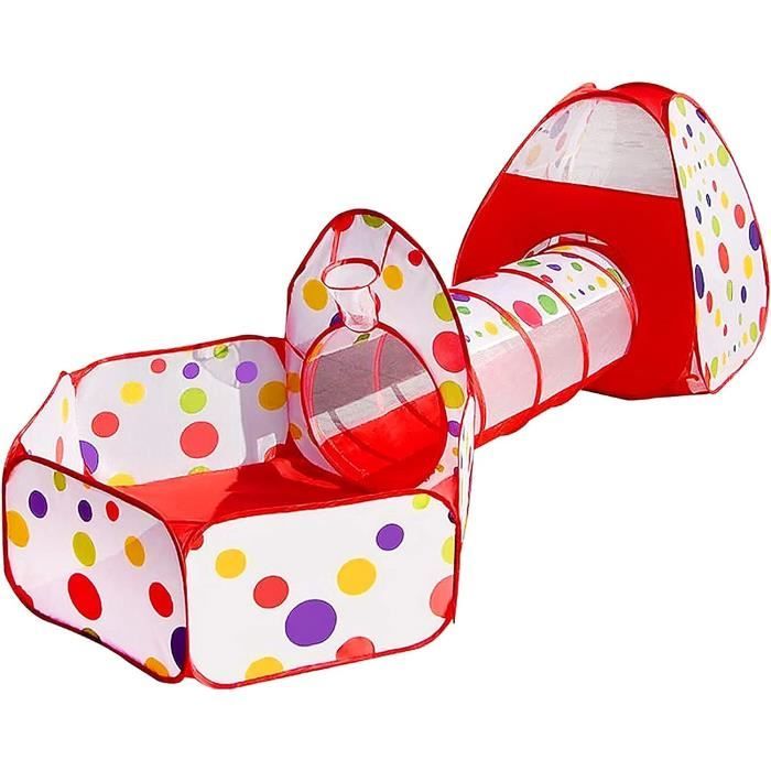 Tente Pop Up Tunnel des enfants Maison de Jouet et Piscine - 3 Pièces Indoor Outdoor, BOULES NON ...