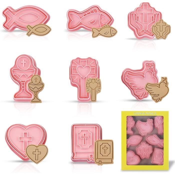 Emporte Piece Communion, 8 Pièces 3D Moule Biscuit Plastique Emporte ...