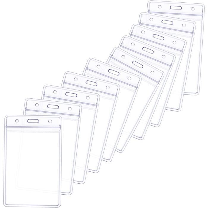 Porte Badge,10 pcs Port Badges Porte Carte Tour de Cou Porte-Cartes en ...