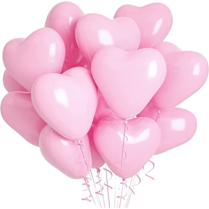 30 Pièces Rose Amour Ballons, Coeur Rose Latex Ballons De La Saint ...