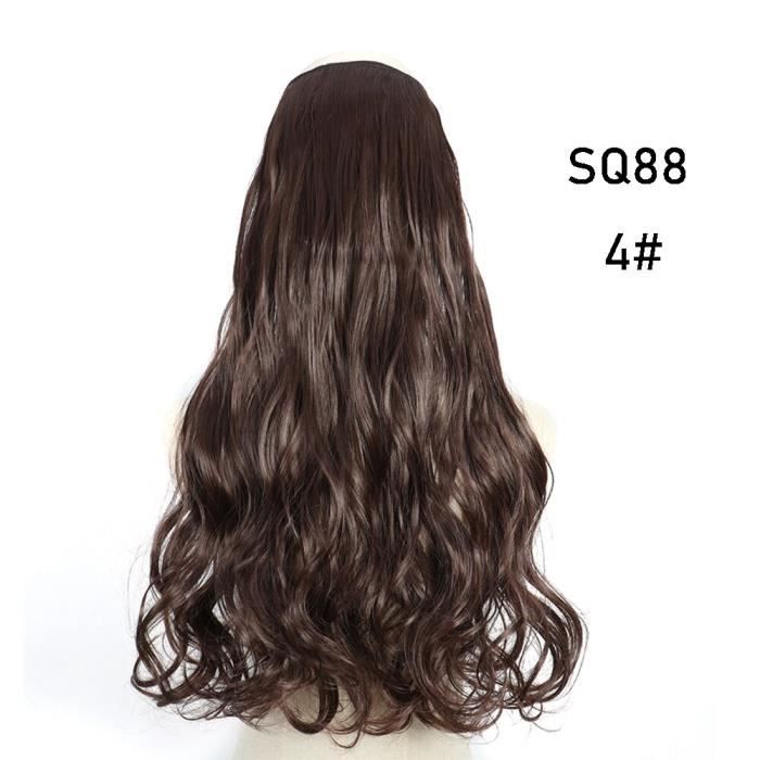 Mèche extensions,Extensions de cheveux synthétiques naturels sans Clip ...