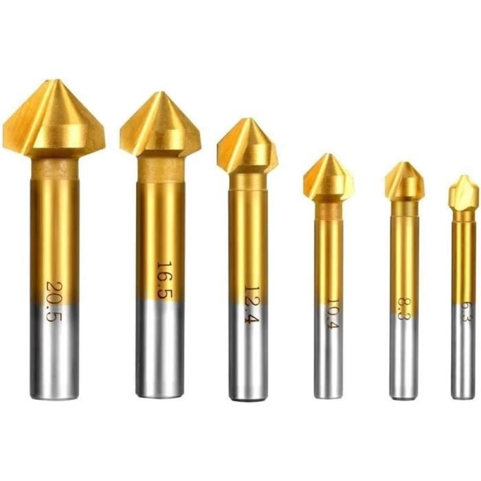 Coffrets De Forets 6 Pièces 90 Degrés Fraises À Chanfreiner 3 Flûte ...