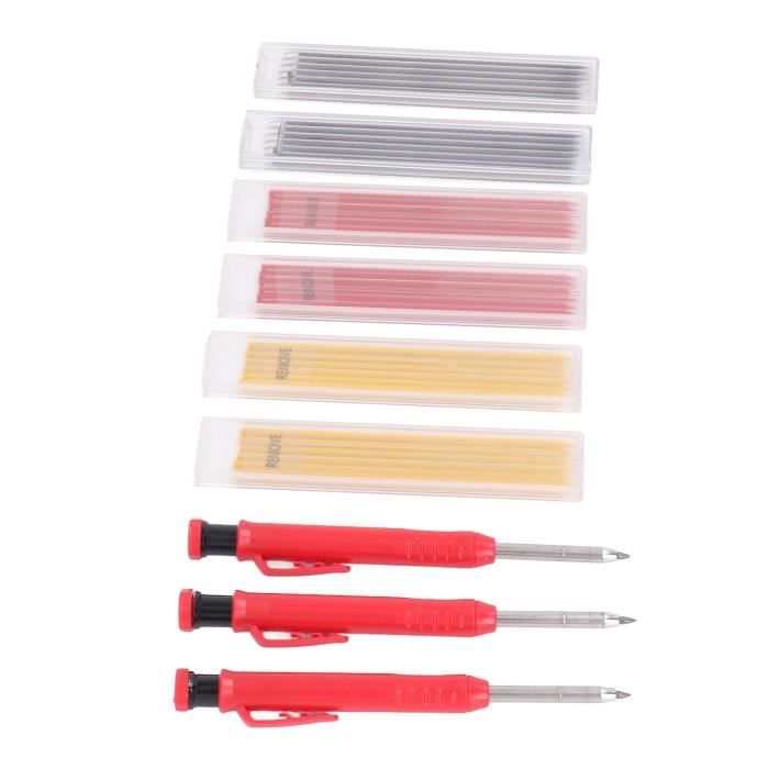 QID-Ensemble outil crayon charpentier 39Pcs avec 3 recharges de ...