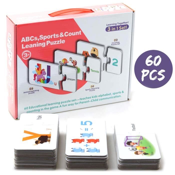 Drfeify Compter les cartes Flash de l'alphabet Cartes Flash de comptage ...