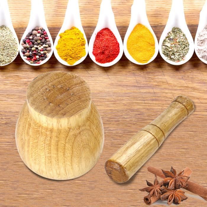 JIM-7329026621093-mortier bois ensemble pilon Cuisine manuelle bois ail ...
