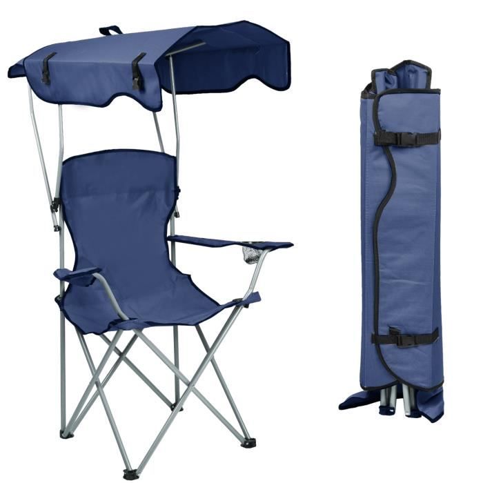 Chaise pliante de plage - JEOBEST - Bleu - Style minimaliste - Avec ...