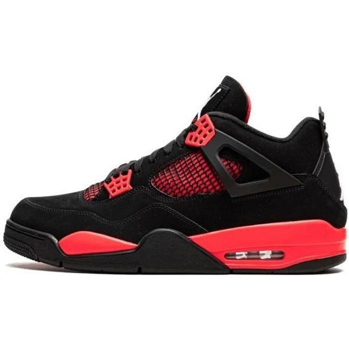Baskets Jordan 4 Retro Red Thunder - AUTREMENT - Mixte - Lacets - Blanc ...