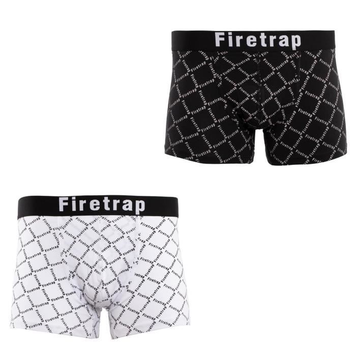 Firetrap Lot De 2 Boxers Taille Élastiquée Hommes Gris - Cdiscount Prêt ...