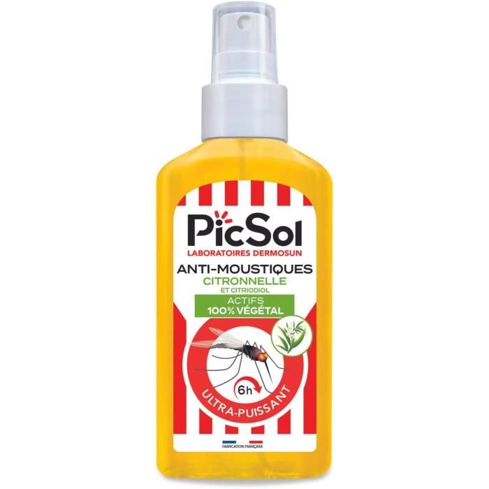 Spray Anti-Moustiques Citronnelle-Citriodiol Actifs 100% Végétal - 125 ...