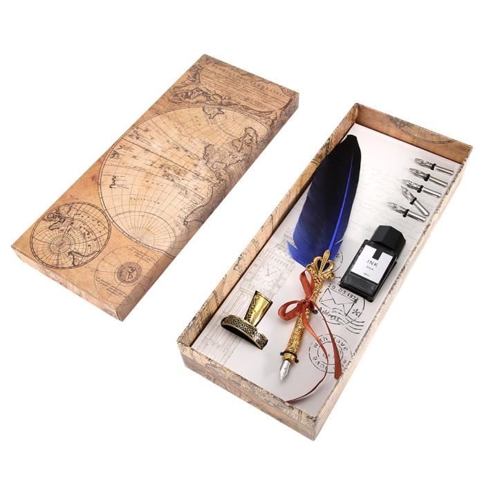 TMISHION stylo plume Vintage Stylo plume rétro vintage plumes en acier ...