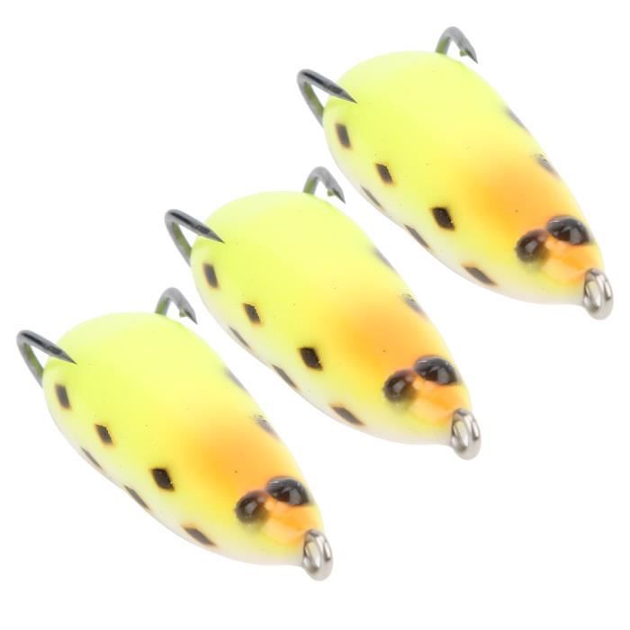 Appât de poisson - VINGVO - 3pcs/set - Silicone - Jaune - Hameçon en ...