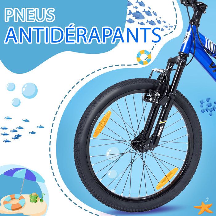 VANKEL Vélo Enfant 20 Pouces – Vélo de Montagne Garçon/Fille 6 à 10 Ans ...