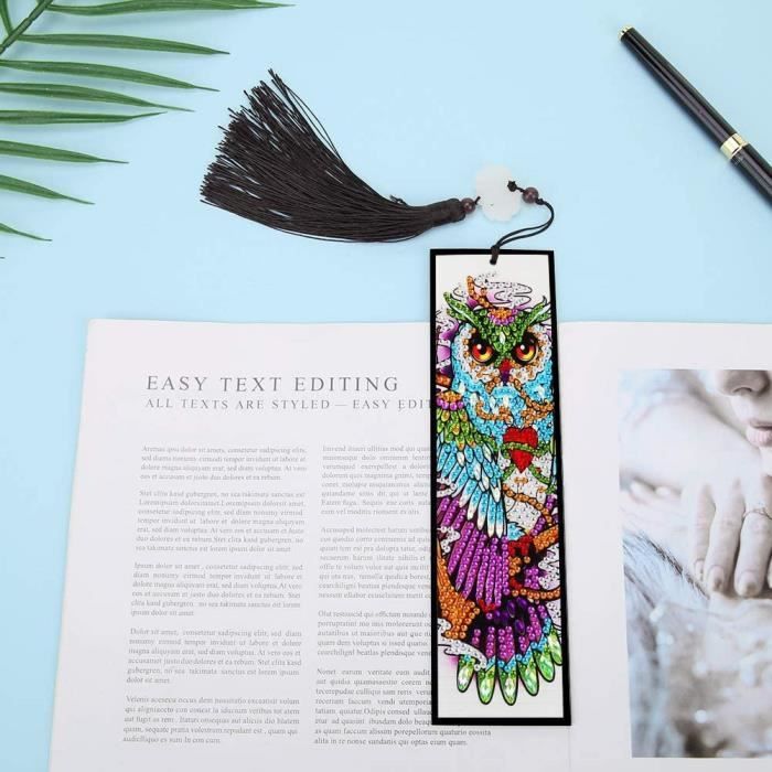 Domybest Marque-page Diamond Painting Bricolage en Cuir DIY Diamond Painting Marque Page Créatif ...