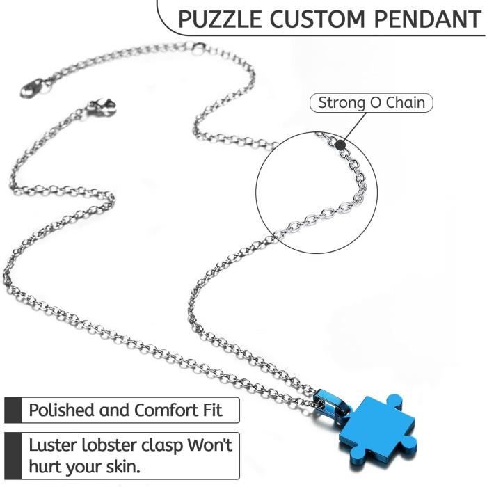 Collier Femme Puzzle Séparé 2-8 Prénoms Des Enfants Personnalisé ...