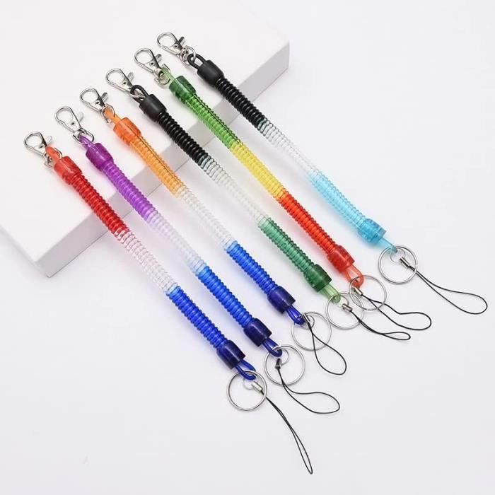 Porte Clef Retractable, 8 Pcs Coloré Attache Porte Clé Extensible ...