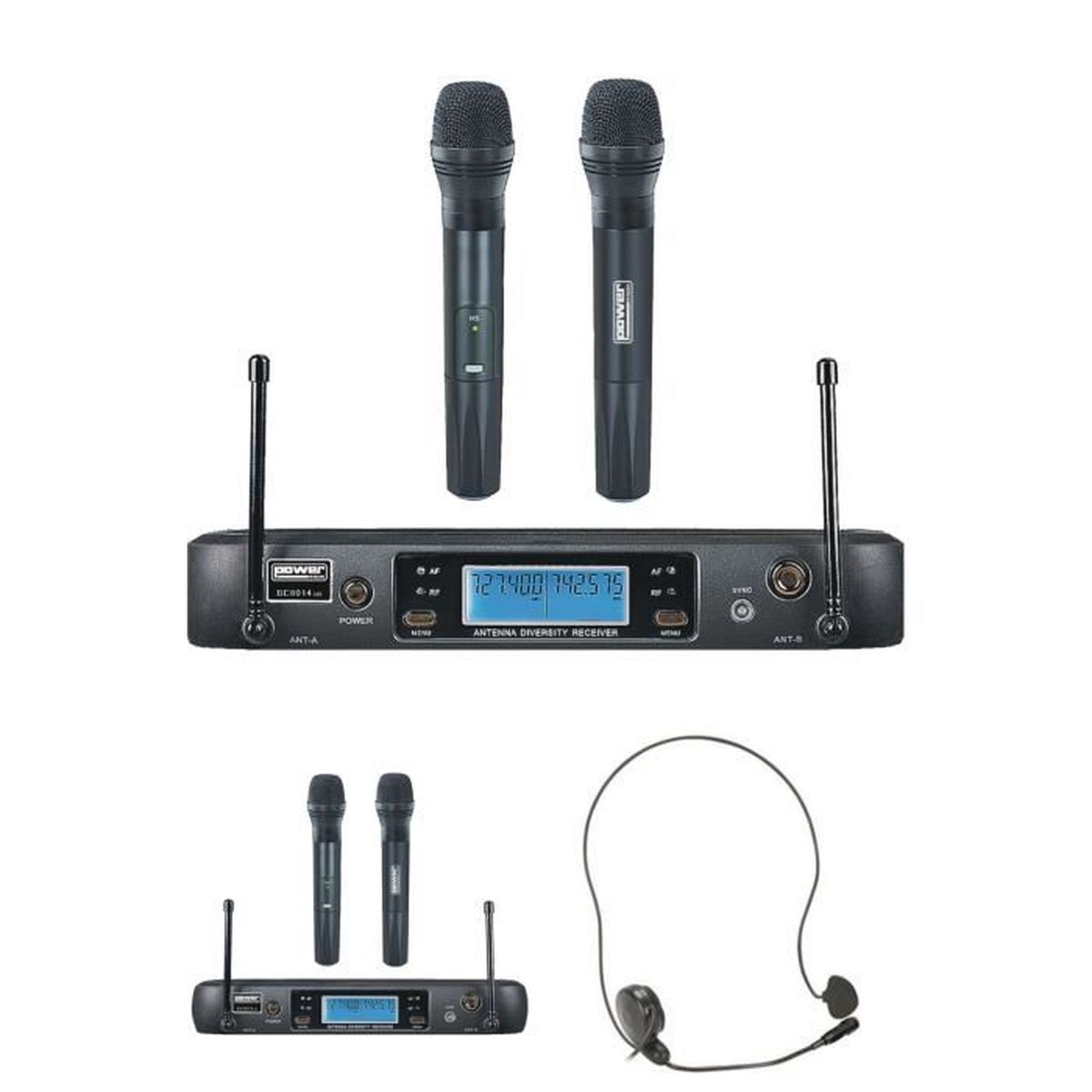 DOUBLE Micro Main UHF PRO sans fil LCD DJ PRO PARTY KARAOKE 2 X100 ...