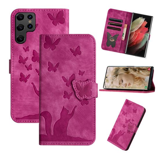 Housse pour Samsung Galaxy S24 Ultra, Etui en Cuir PU Etui à Rabat ...