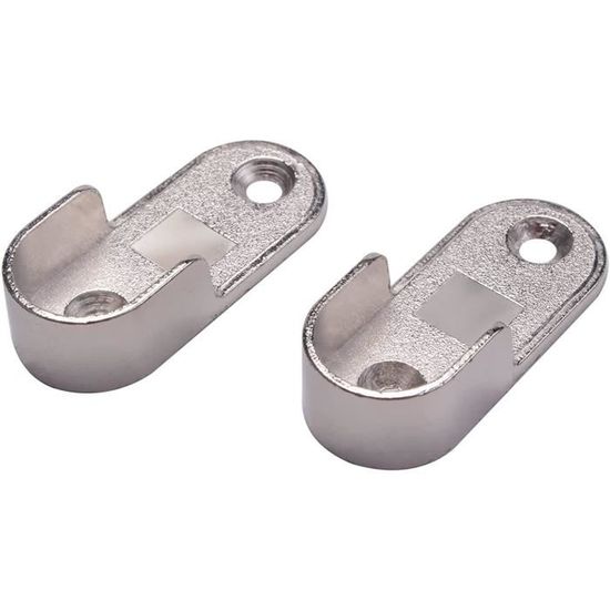Penderie Ovale Rail Suspendu Rail Rod End Bracket Support Argent Tone ...
