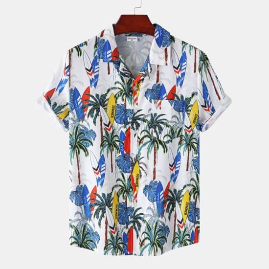 Chemise - chemisette,Chemise de plage hawaïenne à pois pour hommes ...