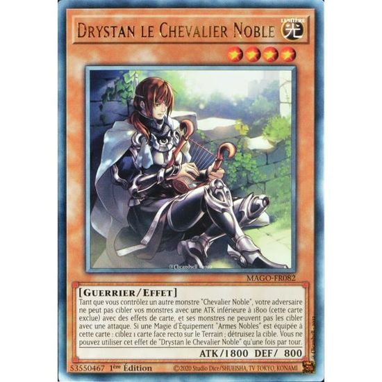 Carte YU-GI-OH MAGO-FR082 Drystan le Chevalier Noble Rare NEUF FR ...