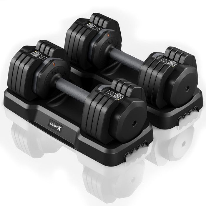 Dripex 2 PCS Haltères musculation réglables automatique à 5 niveaux de ...