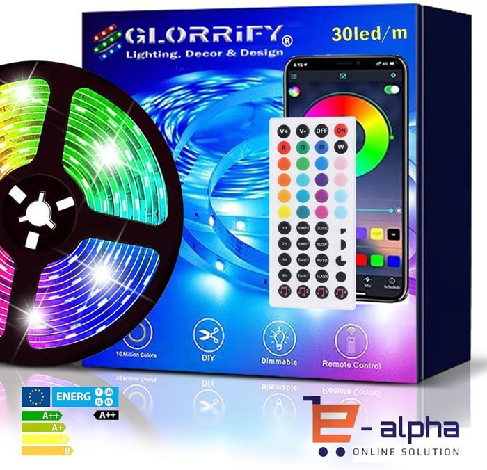 30Led/M, Band Led 5M, Bande Led Chambre Multicolore Rgb, Ruban Led ...