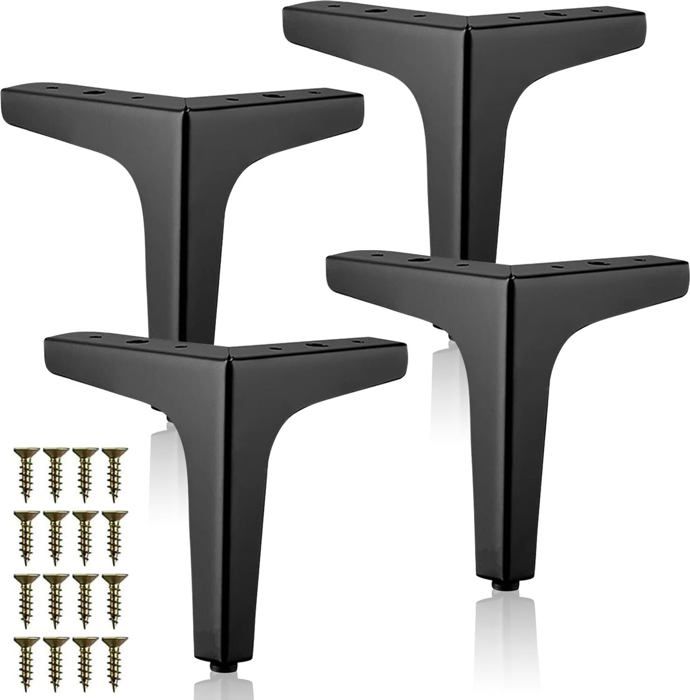 Pieds de Meubles de 4 Pieds, Pieds Modernes en métal avec vis, capacité jusqu'à 800 kg, Pieds de ...