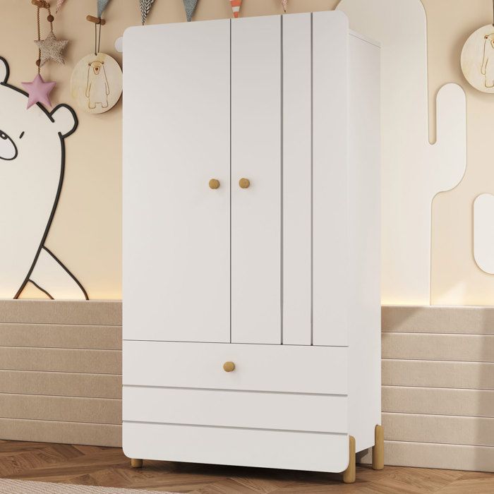 Armoire de Chambre Spacieuse – Design Moderne avec Pieds en Bois Clair ...