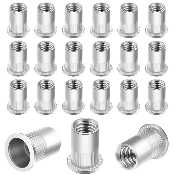 Insert M6 Ecrou A Sertir Rivet Metal Fileté 80 Pièces Insert Inox ...