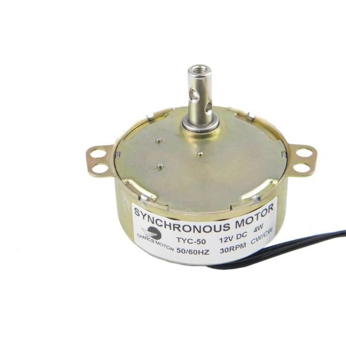 12V DC - 0.8-1rpm CCW - moteur synchrone de 12V, cc TYC-50, CW-CCW, 4W ...