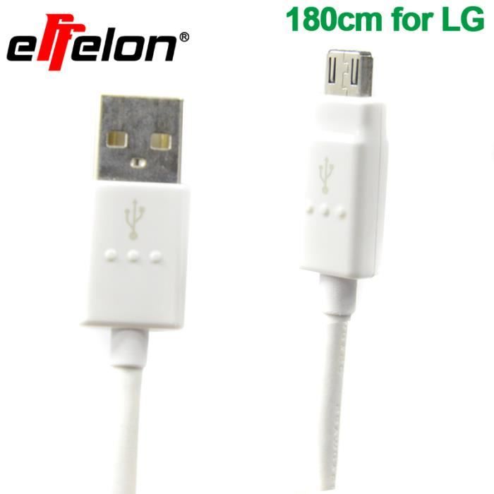 Effelon 1.8M Original Micro USB Cable 20AWG 2A Quick Charge Fast ...