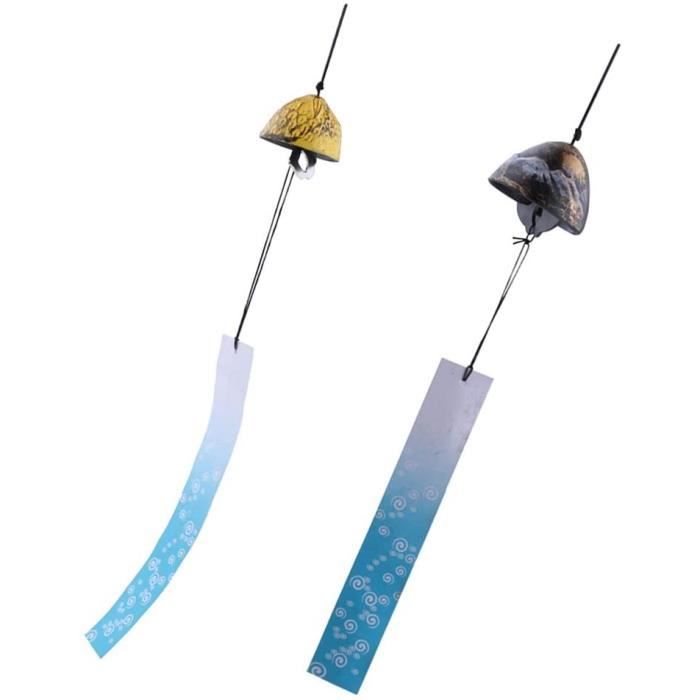 2pcs Japonais Furin Wind Carillon Nambu Fonte Iwachu Cloches Jaune Et ...