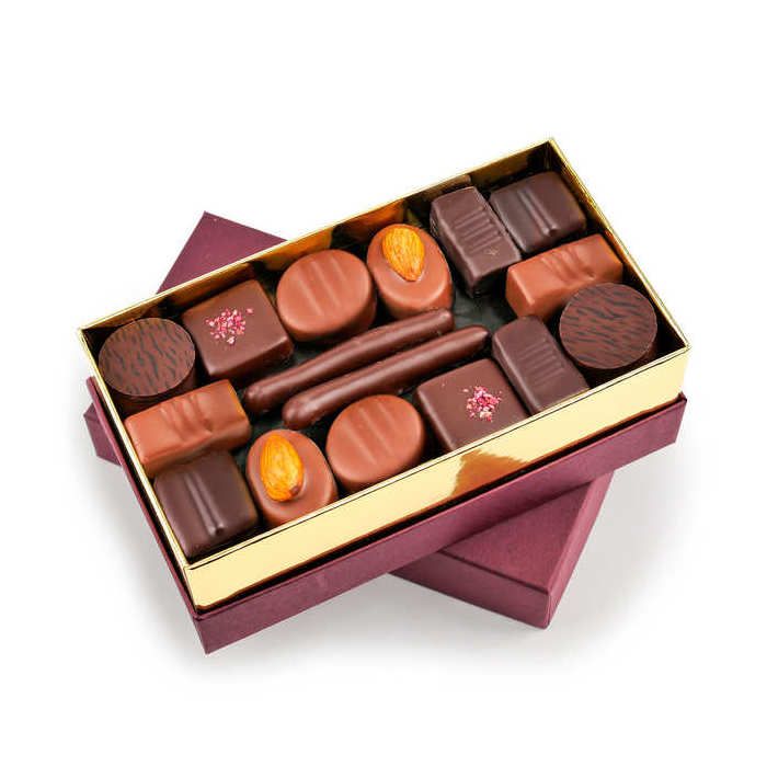 Ballotin premium de chocolats noirs et au lait - Ballotin 510g ...