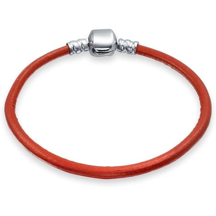Bracelet En Cuir Authentique Noir Noire Rose Bleu Rouge Pour Femmes ...