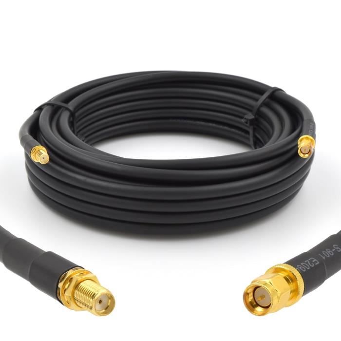 Câble coaxial - LSZH - 5D-FB - 7m - SMA Mâle vers SMA Femelle - Faible perte - Cdiscount Bricolage