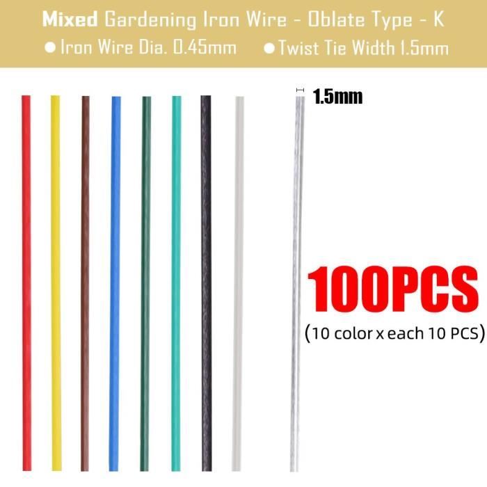 8 cm - 100pcs mixtes - Attaches de câble de jardinage Oblate, fil de ...