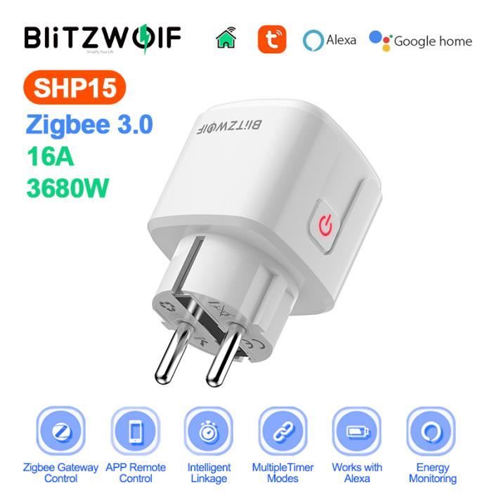 Zigbee 3.0 16A 3680W Smart Plug Prise de Courant sans fil EU Plug APP ...