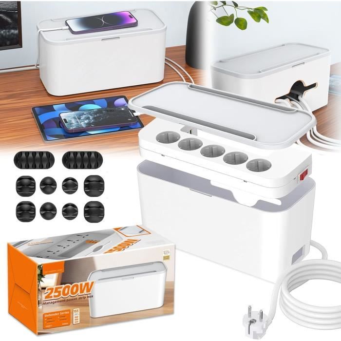 Boîte De Câble Avec Barrette De Prises Usb, Multiprise 5 Compartiments ...