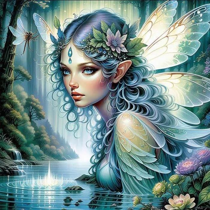 Broderie Diamant Kit Complet Fée Elfe Bricolage Diamond Painting Ange ...