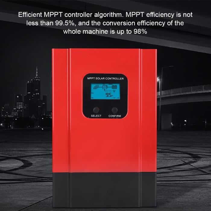 HURRISE Régulateur solaire Contrôleur de charge solaire 60A MPPT 12V/24V/36V/48V Max 150V entrée ...