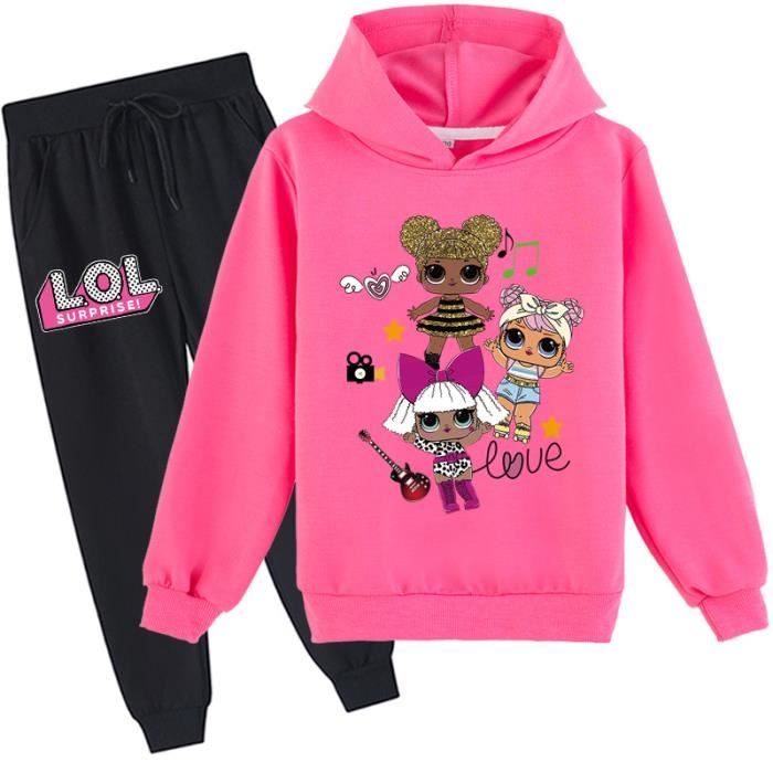 LOL SURPRISE Hoodies Sweat et Pantalon Ensemble Enfants Jogging Rose ...