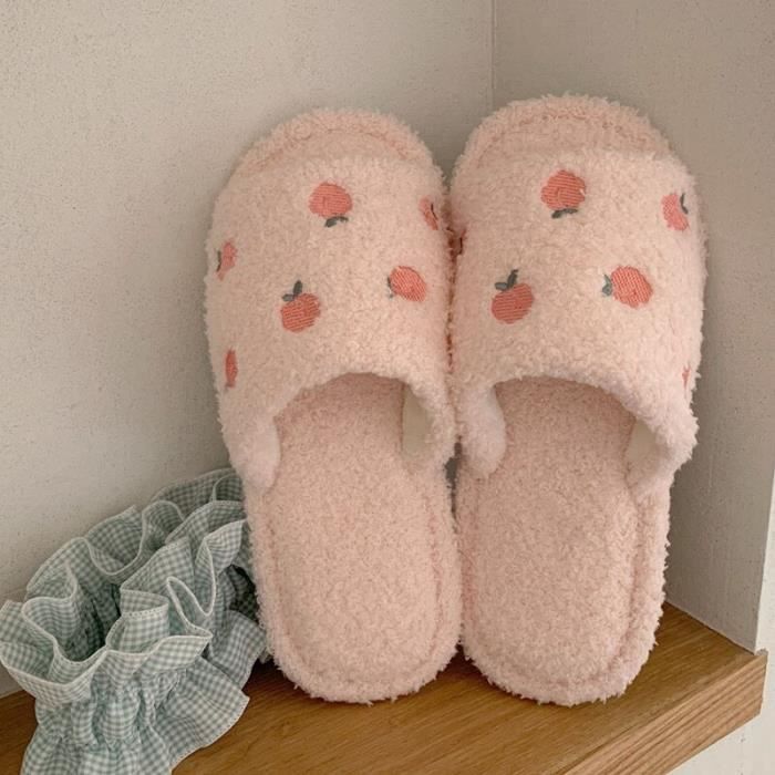 Chaussons,Pantoufles en peluche pêche pour femmes, mignonnes, dessin ...